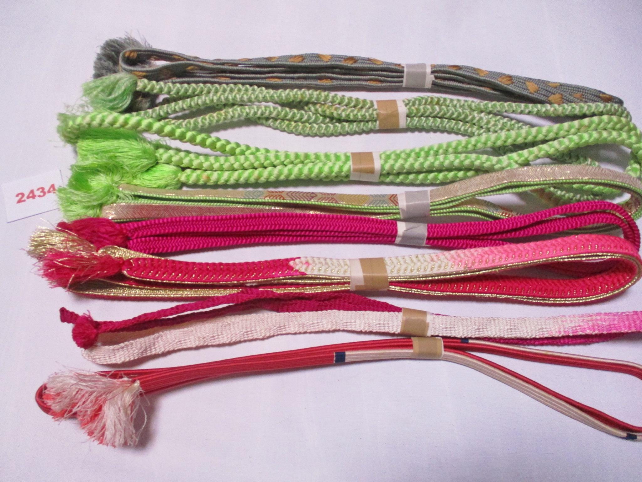 Set of 8 Vintage Silk KIMONO KUMIHIMO OBIJIME Woven Belt - Etsy
