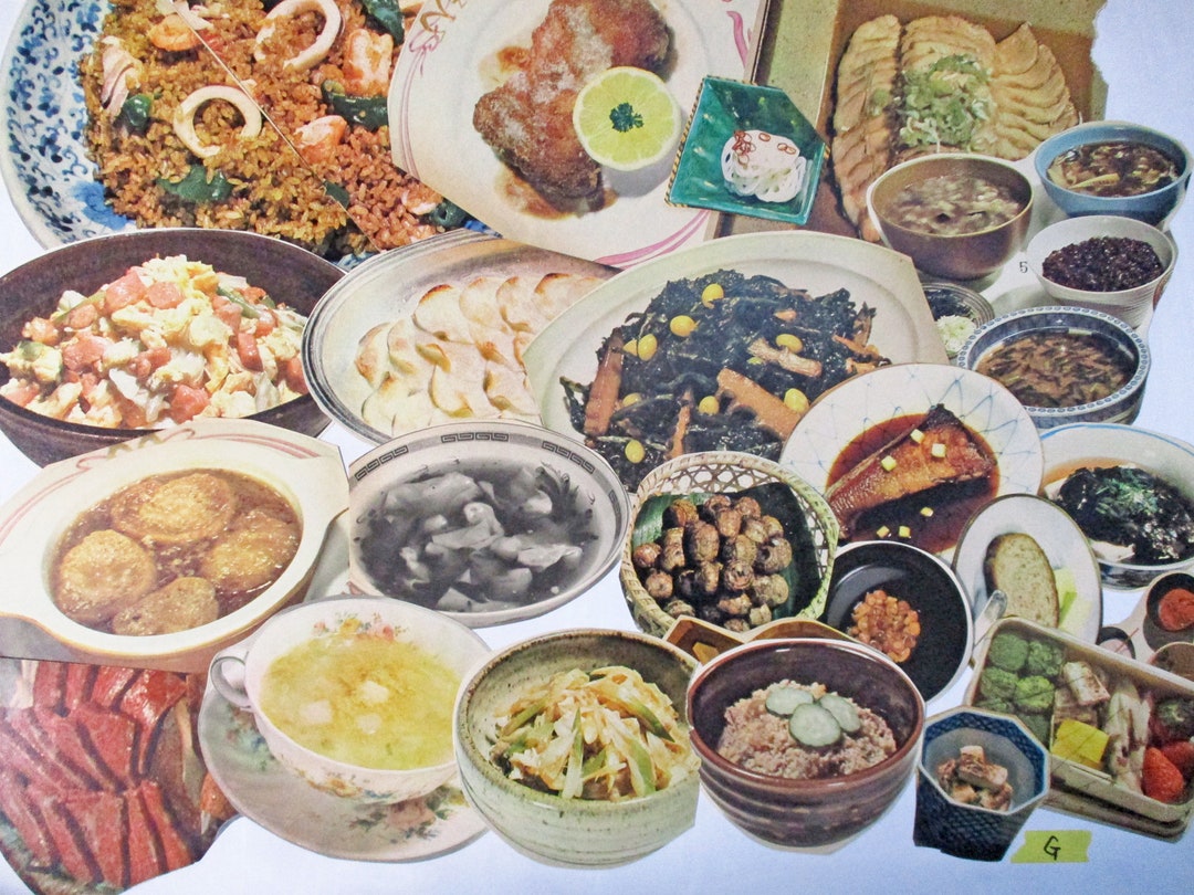 1950 to 60s Vintage Japanese Food Paper Cut Out Ephemera Scrap Pack - Etsy