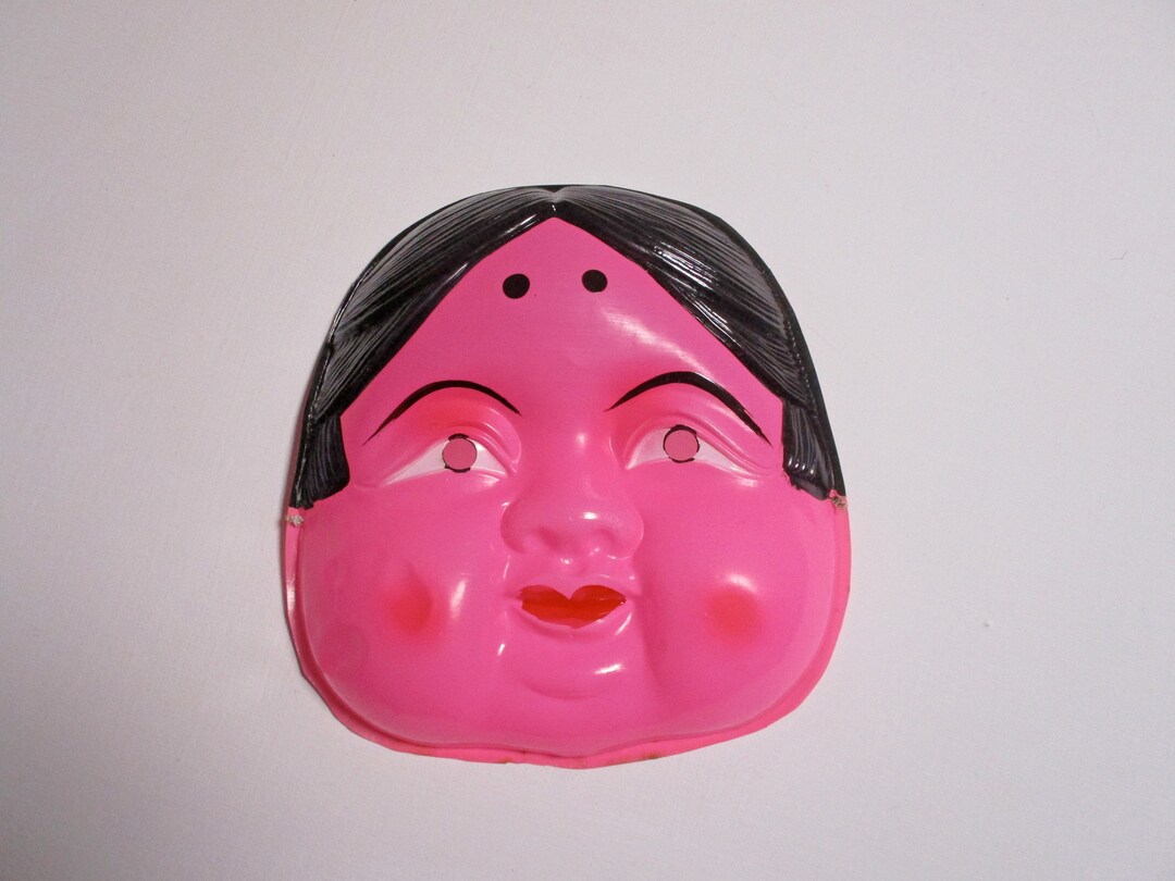 1950s Vintage Japanese Mingei okame Celluloid MASK - Etsy