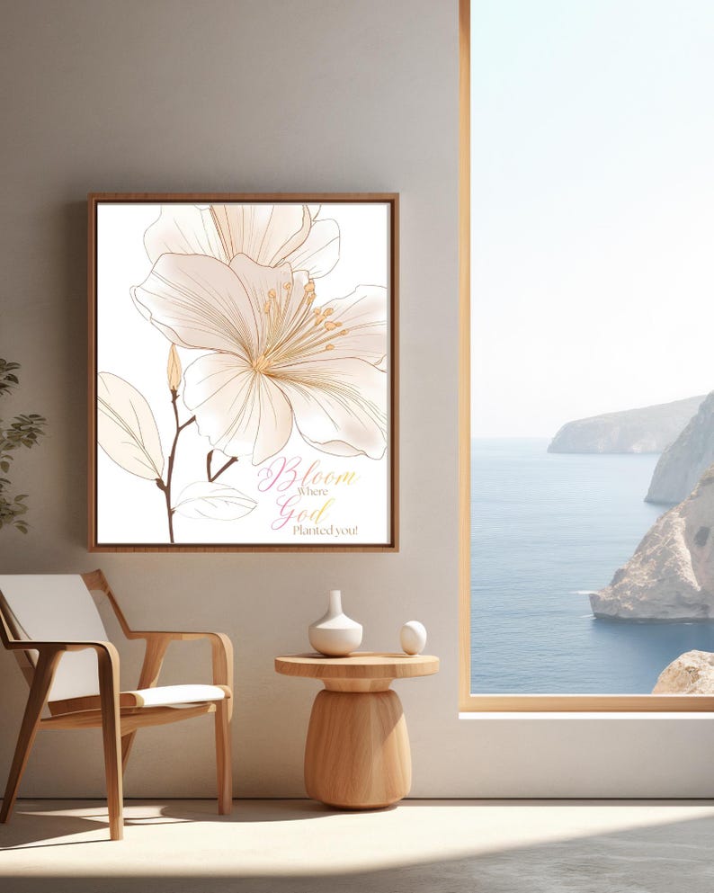 Floral Scripture Print | Inspirational Christian Wall Art (digital ...