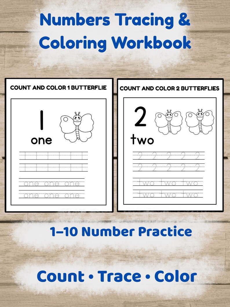 Numbers Tracing Coloring Workbook | 1-10 Practice Preschool Learning ...