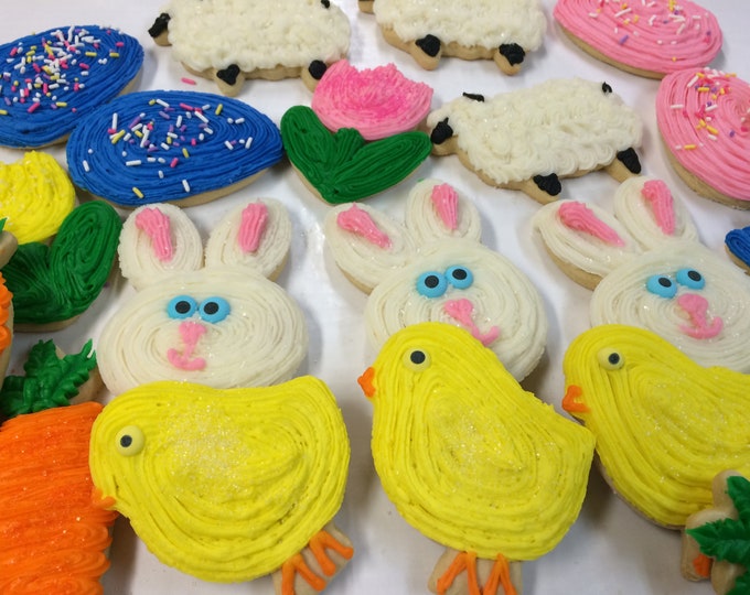 4 Inch Butter Cream Iced EASTER Sugar Cookies - Etsy