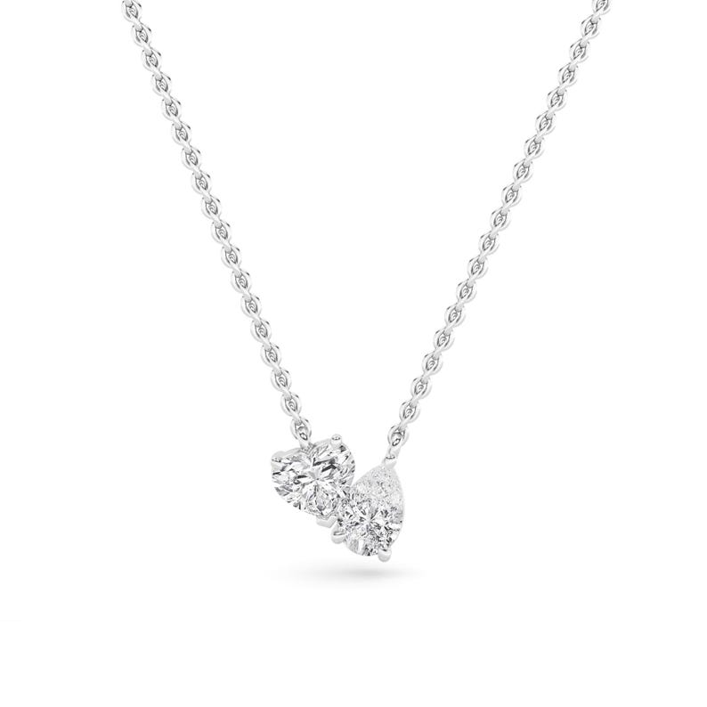 Buy 2.00ct Lab Created Pear & Heart Diamond Solitaire Pendant Necklace ...