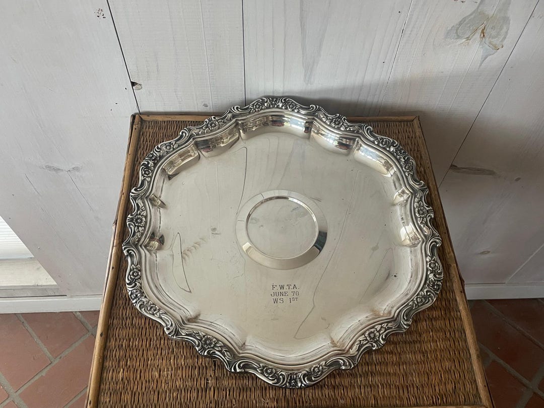 Vintage Silver Trophy, Vintage Trophy, Trophy Platter, Tennis Trophy ...