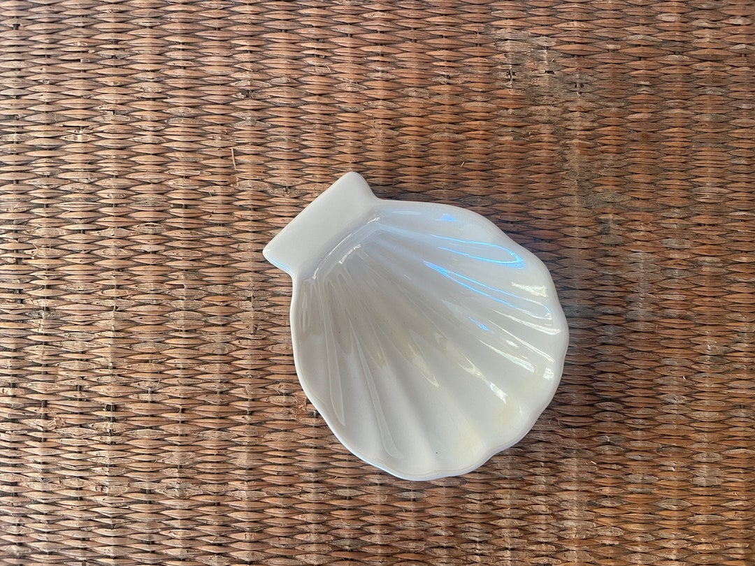 Vintage Ceramic Shell Soap Dish, Small Shell Soap Dish, White Shell ...