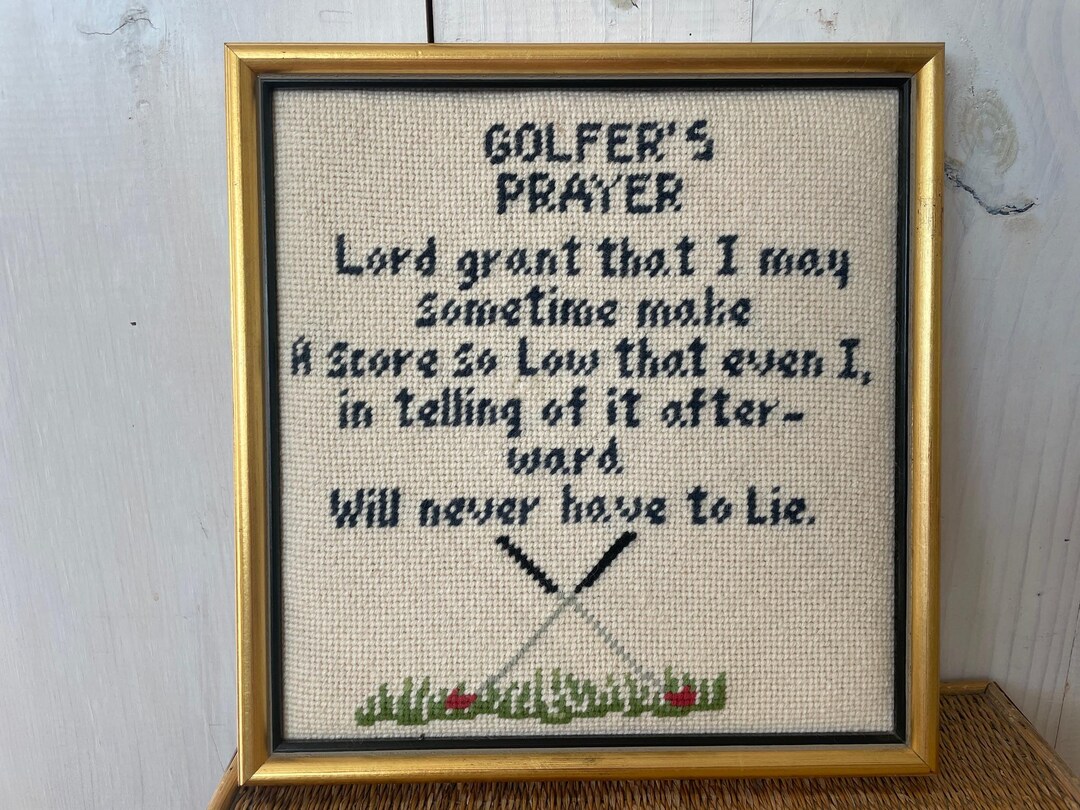 Vintage Golfer's Prayer Cross Stitch, Golf Cross Stitch, Golf Gift ...
