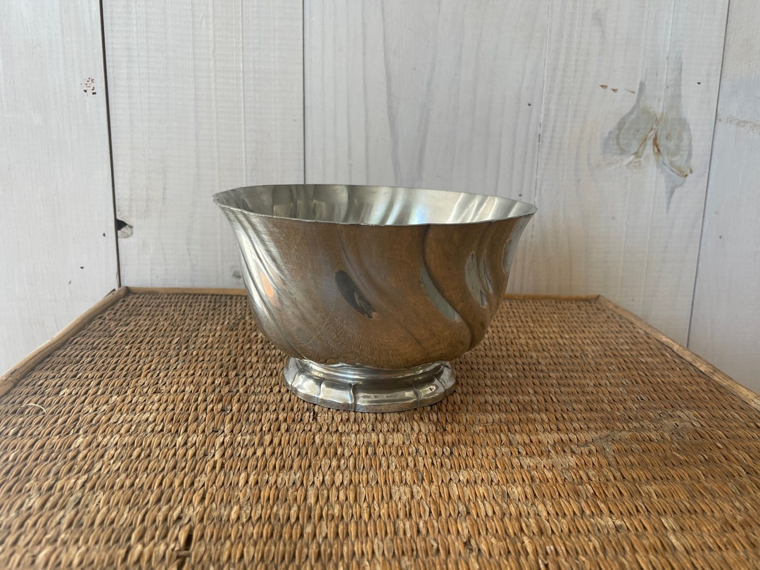 Pewter Bowl, Stieff Pewter Bowl, Swirl Pattern Pewter Bowl, Revere ...