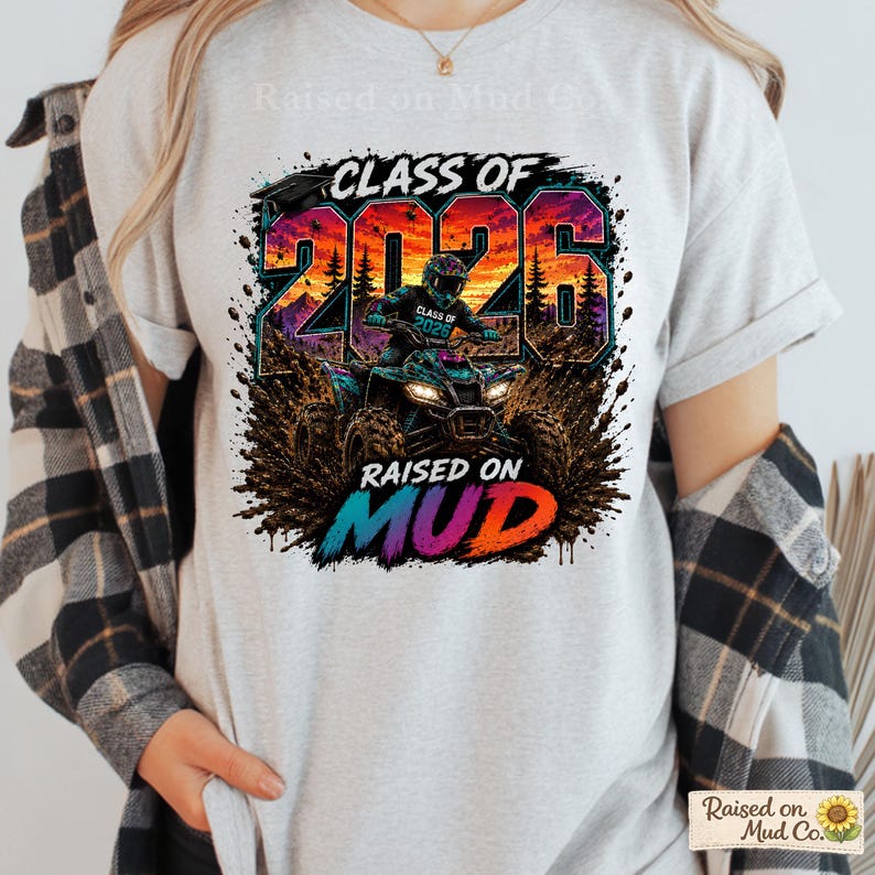 Class of 2026 ATV Mudding Art, Sunset Quad Design (PNG Digital Download ...