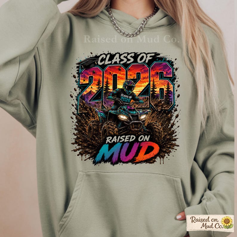 Class of 2026 ATV Mudding Art, Sunset Quad Design (PNG Digital Download ...
