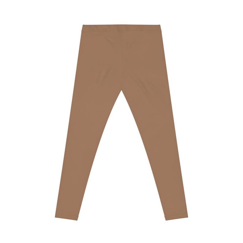 Stretch-faded Copper Solid Color Print Ladies Poly-span Casual Leggings ...