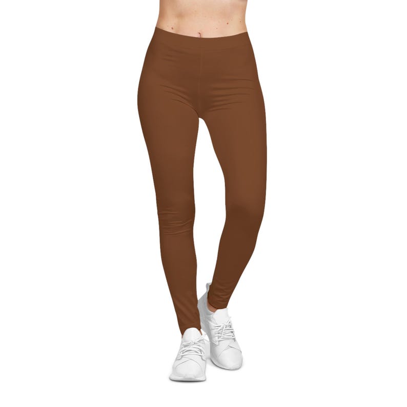 Stretch-raw Amber Rust Solid Color Print Ladies Poly-span Casual ...
