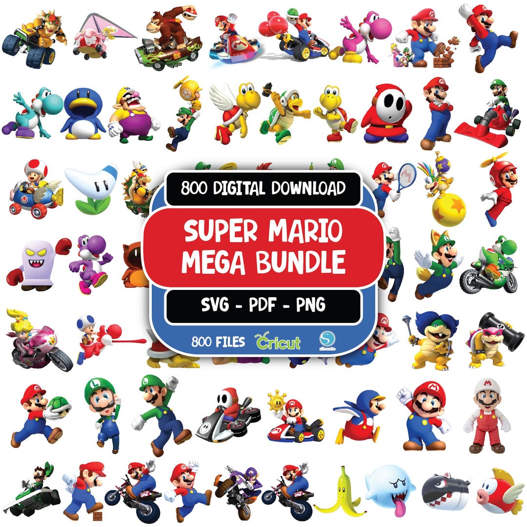 Super Mario SVG Bundle for Cricut and Sublimation, Mario Cut Files ...