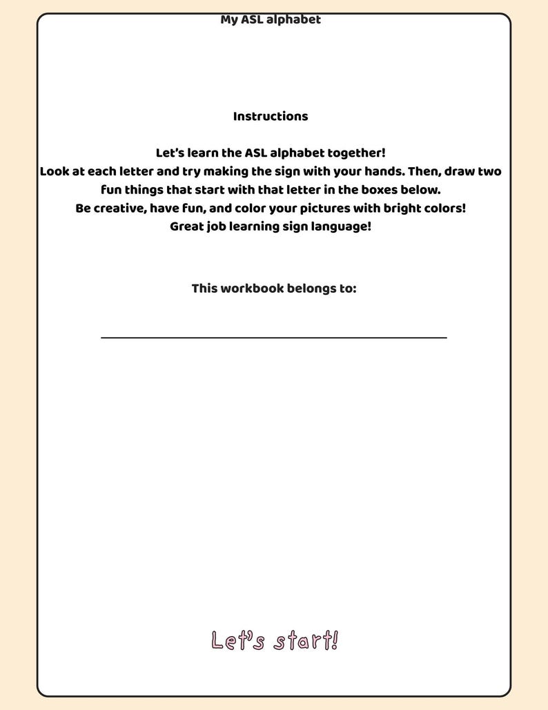 ASL Alphabet Workbook for Kids | Fun Sign Language Learning Activity ...