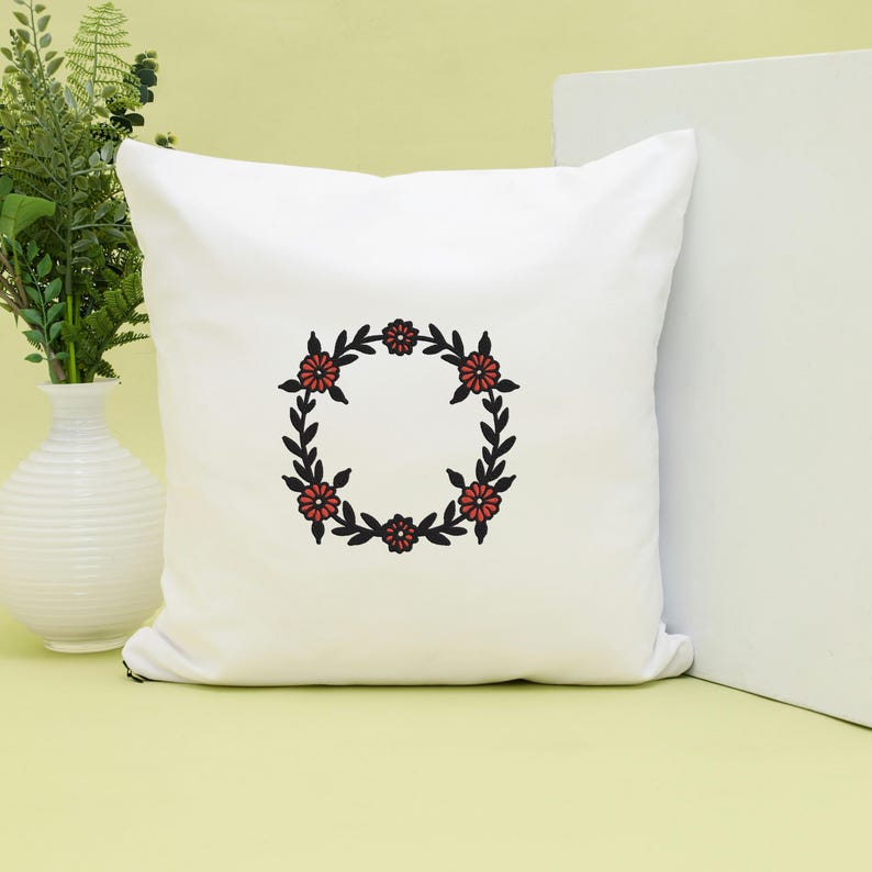 Monogram Frame Embroidery Bundle, Floral Crest Embroidery Designs ...