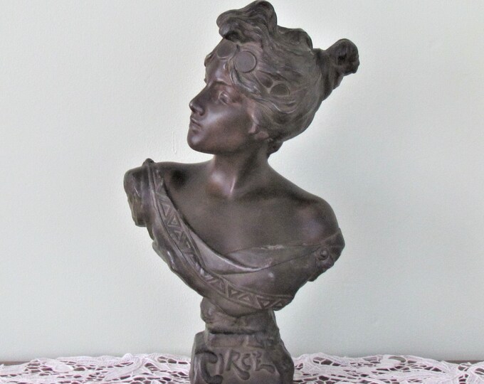 Antique Spelter Bust of Circe, Art Nouveau Sculpture - Etsy
