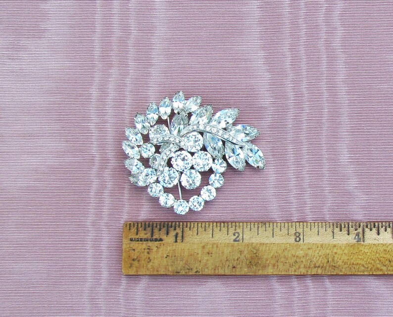 Vintage Weiss Rhinestone Brooch and Earrings Large Pin With - Etsy