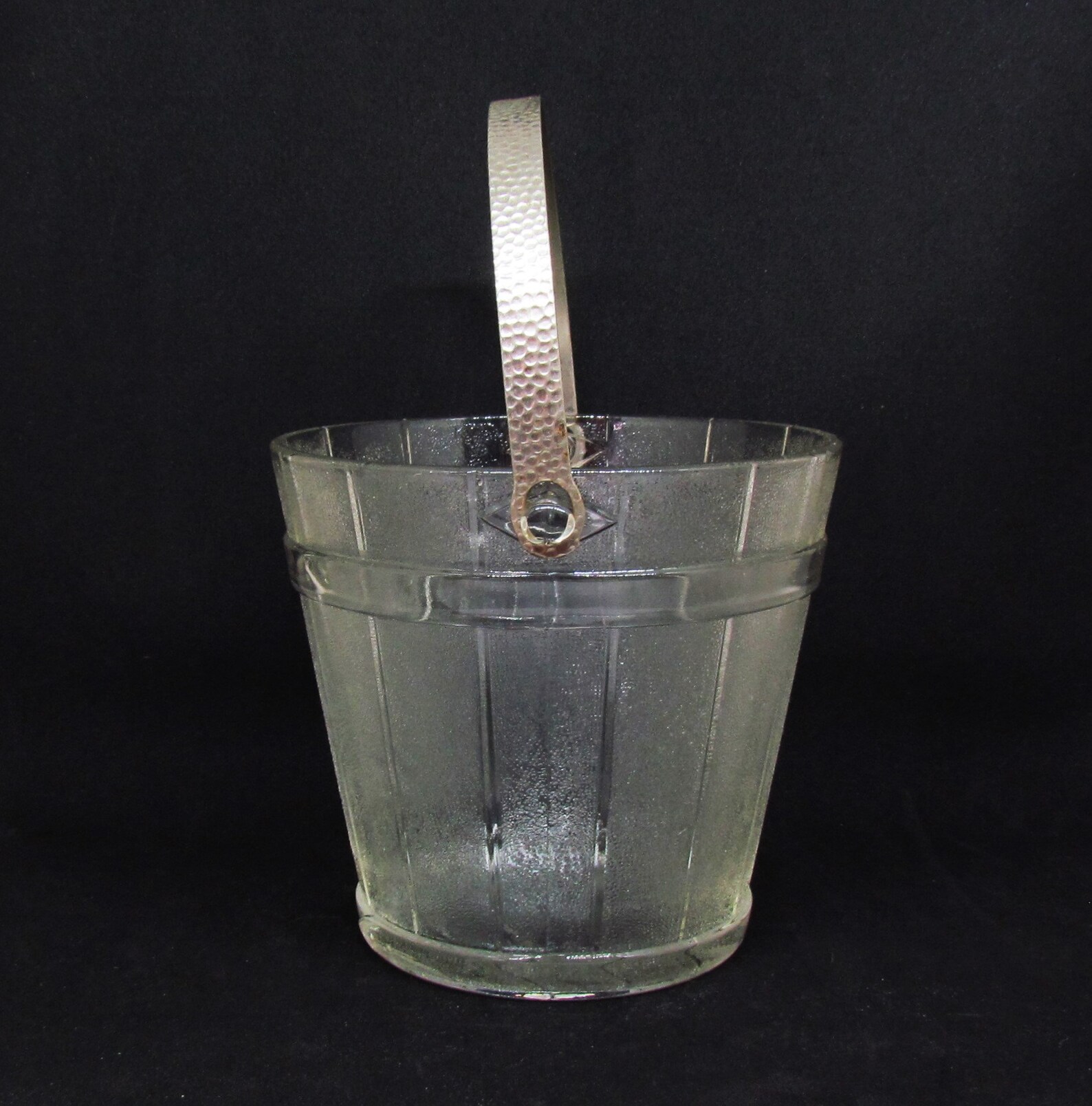 Vintage glass ice bucket mid century barware pressed glass | Etsy