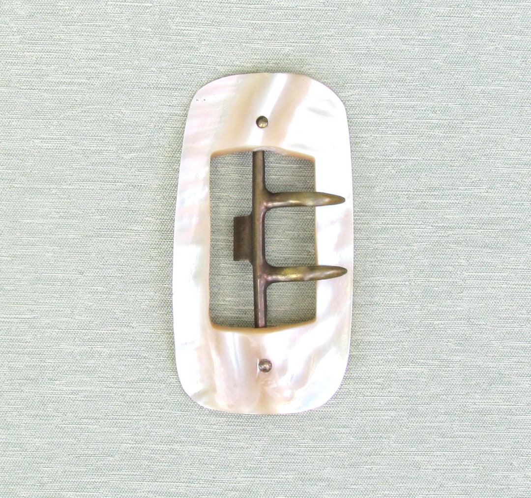 Antique Abalone Shell Large Slide Buckle - Etsy