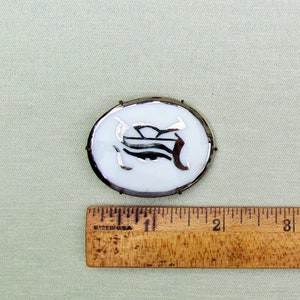 Antique Porcelain "r" Monogrammed Brooch, Initial "r" Oval China Pin - Etsy