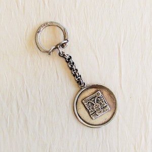 Vintage Sterling Aztec Design Key Ring - Etsy