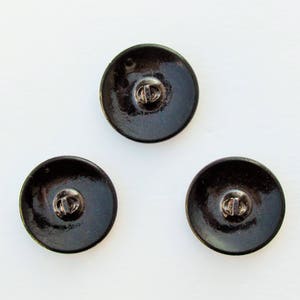 1950's Extra Large Black Glass Buttons, Set of 3 Black Glass Coat ...
