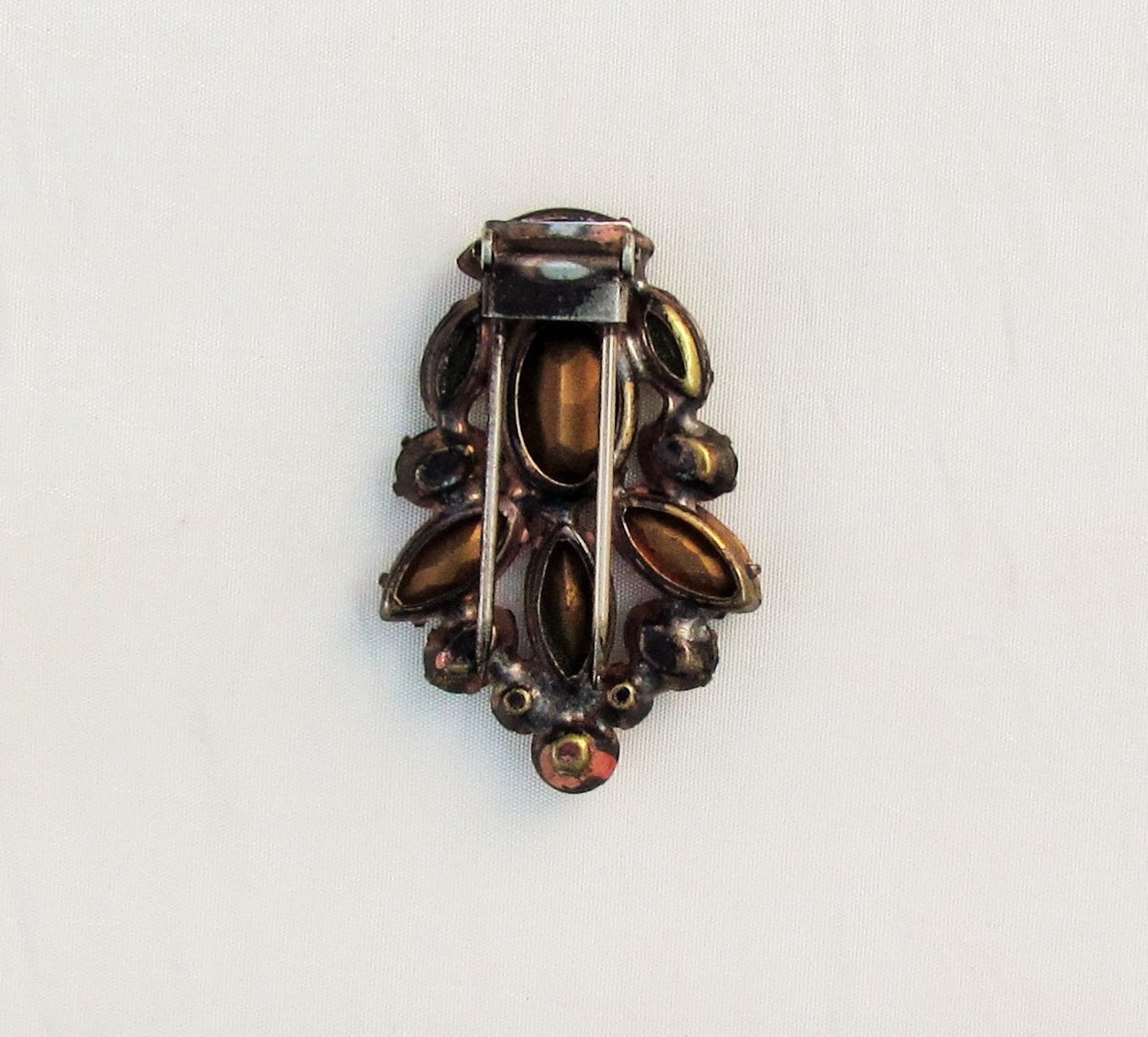 Vintage Fur Clip, Small Size Clip With Multi-colored Rhinestones, C ...