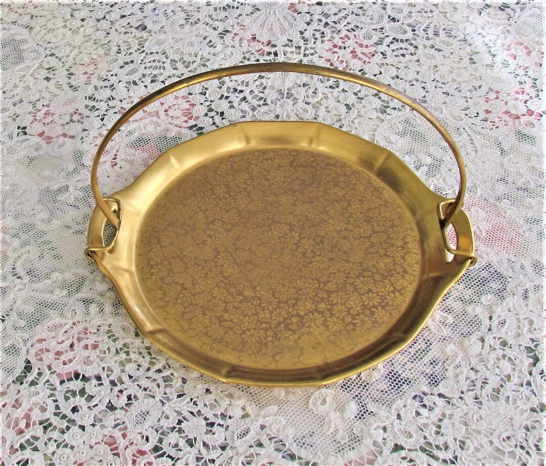 Pickard China Tray With Metal Handle, Rose and Daisy Pattern - Etsy