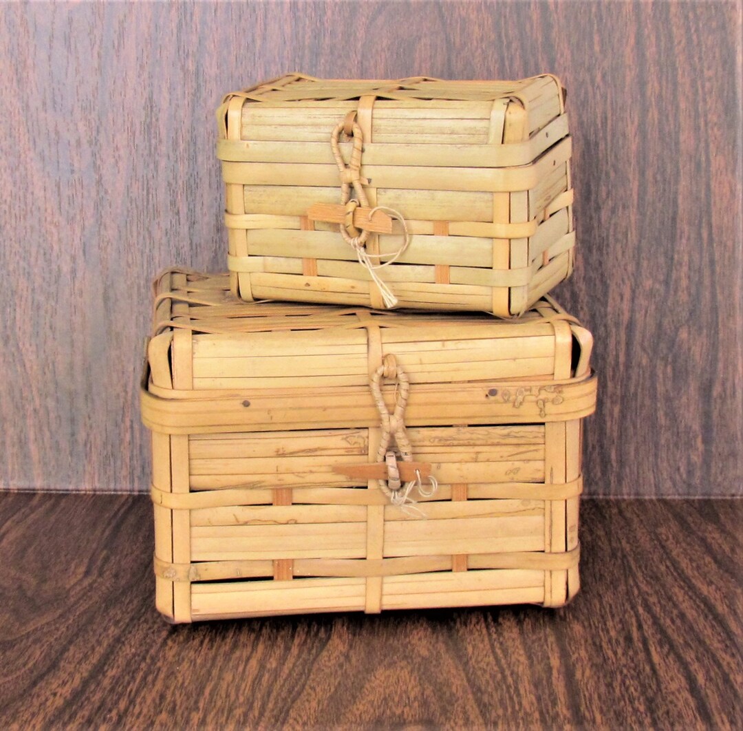 Set of 2 Nested Split Bamboo Boxes - Etsy