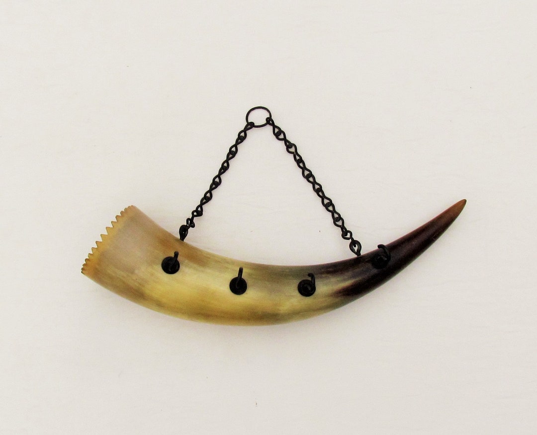 Vintage Hanging Cow Horn Key Rack - Etsy