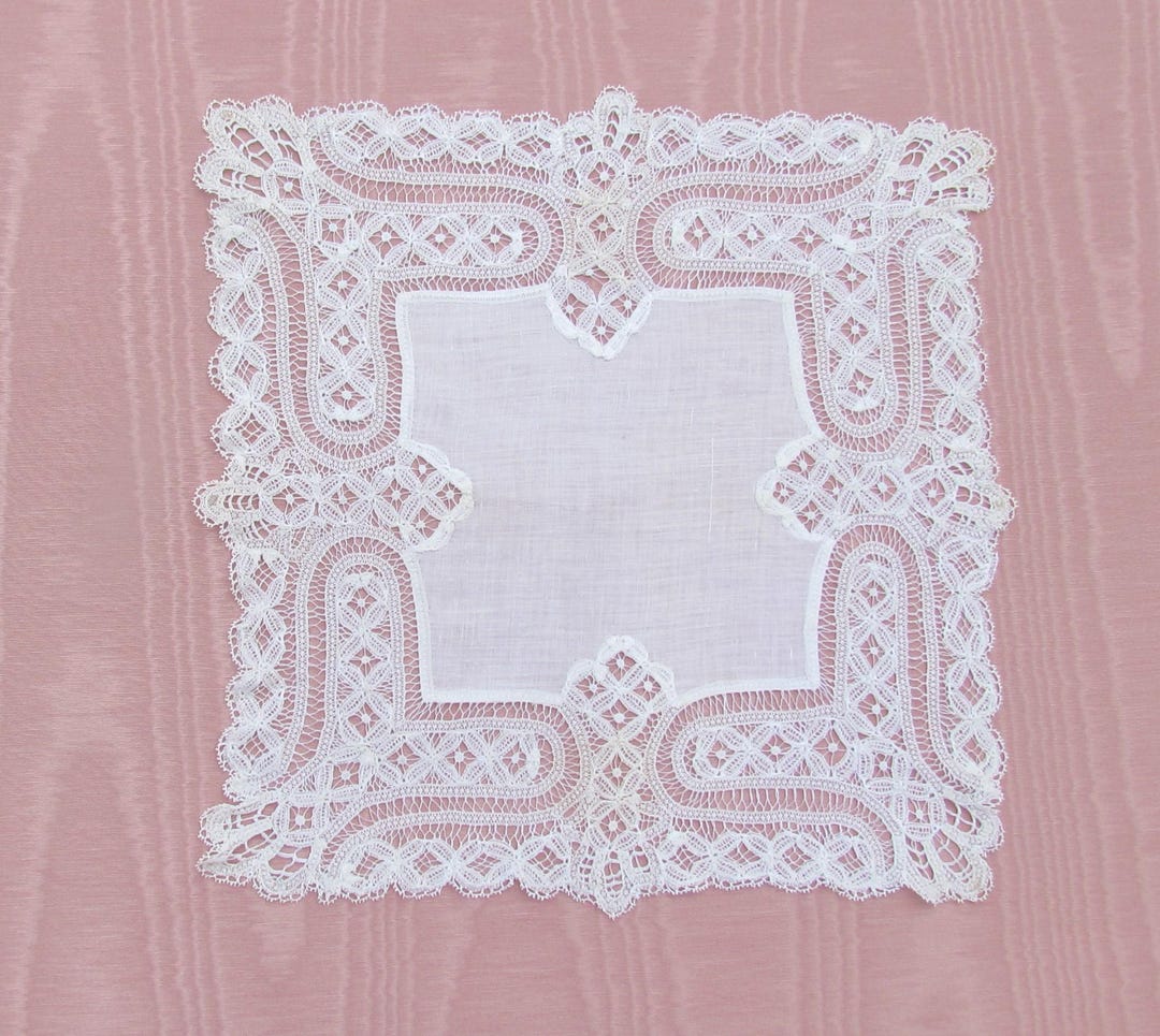 Antique Lace Handkerchief, Princesse Lace Trimmed Wedding Hankie - Etsy