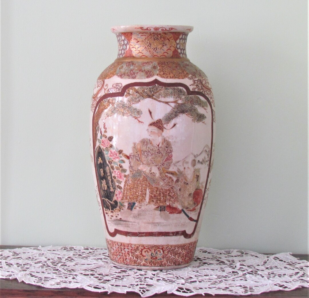 Large Antique Satsuma Vase With Samurai Warriors - Etsy