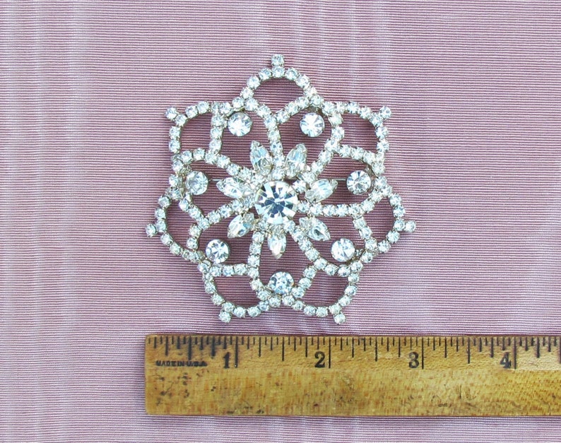 Vintage Rhinestone Brooch Extra Large Dome Shaped Pin With - Etsy