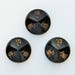 1950's Extra Large Black Glass Buttons, Set of 3 Black Glass Coat ...