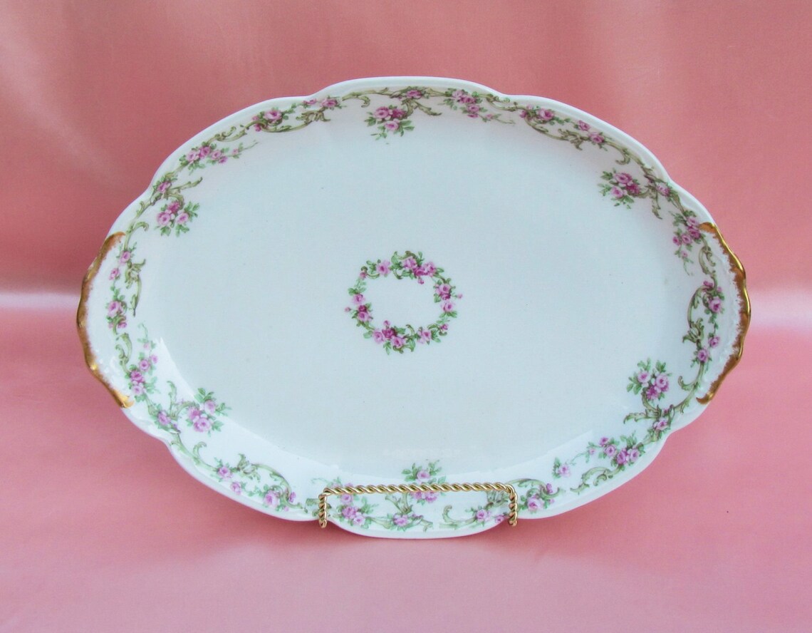 Limoges China Platter With Pink Roses Small Size Porcelain | Etsy