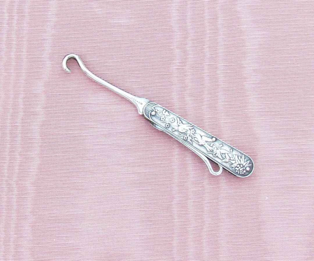 Antique Gorham Button Hook for Shoes and Gloves, Silver-plated Folding ...
