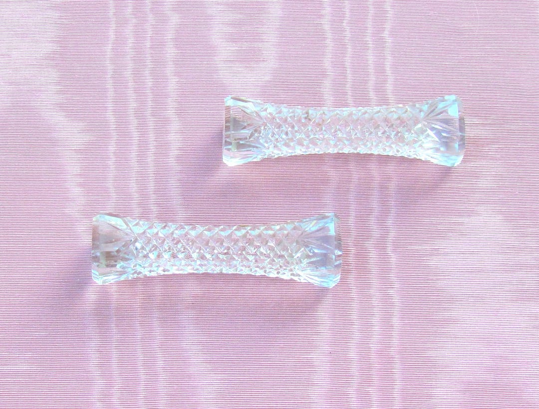 Pair of Small Cut Glass Knife Rests - Etsy
