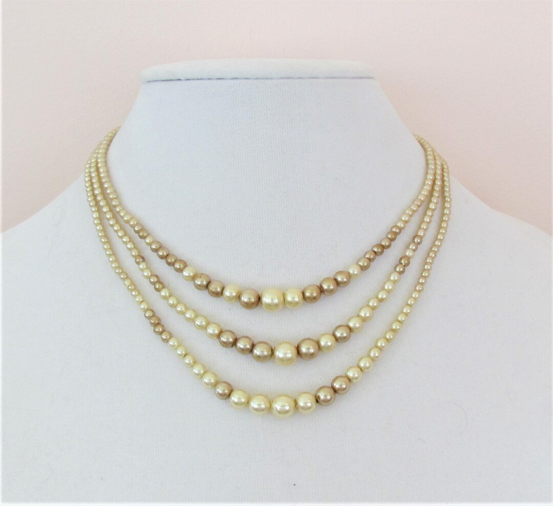 Vintage Multi-color "deltah" 3-strand Faux Pearls in Original Box - Etsy