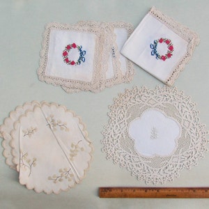 Antique Doily Keeper, C.1900 Book With Embroidered Linen Cover to Hold ...