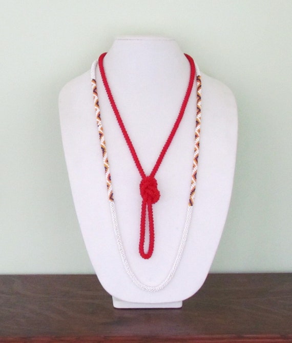 2 vintage beaded rope necklaces - Gem