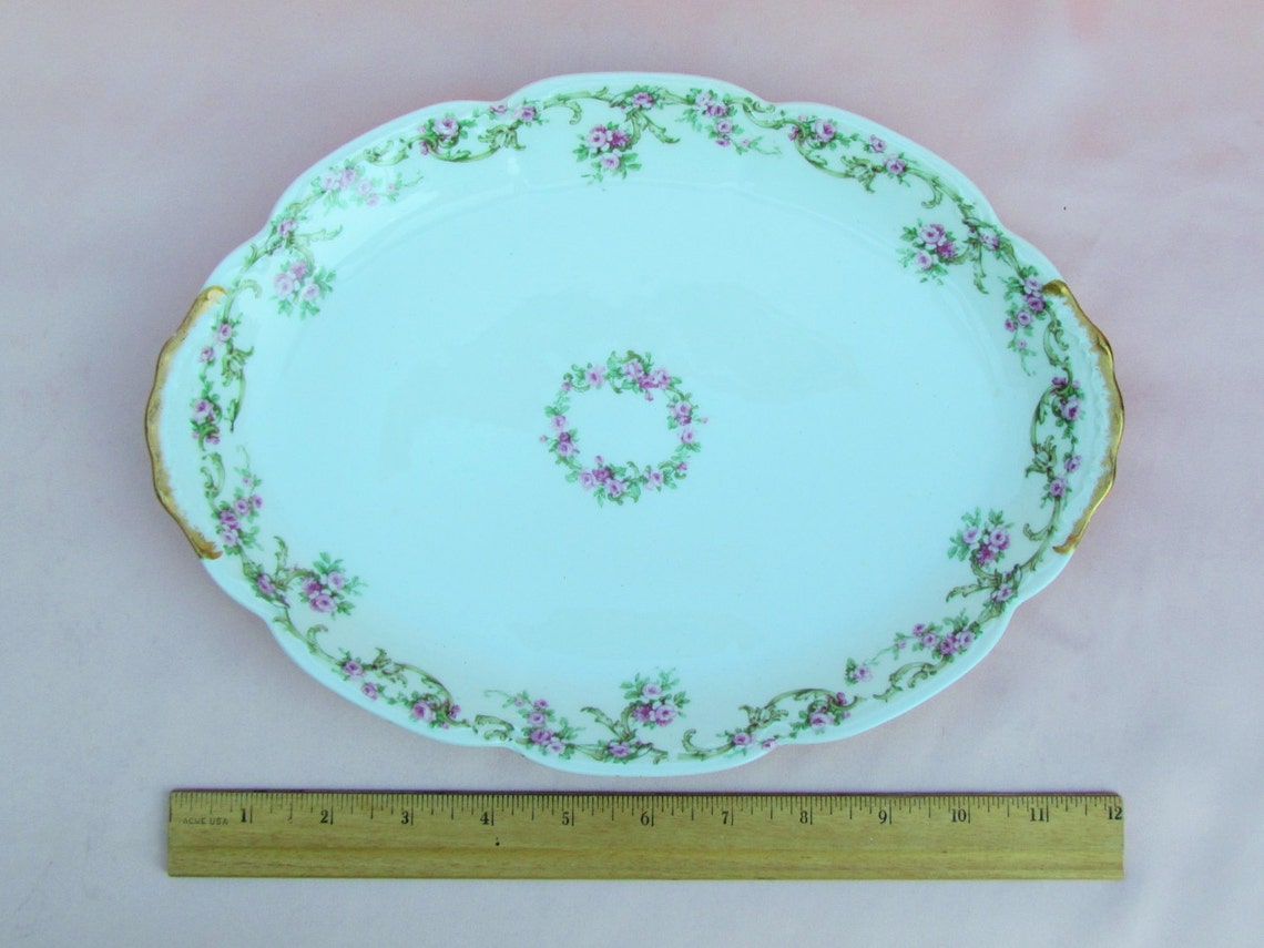 Limoges China Platter With Pink Roses Small Size Porcelain | Etsy
