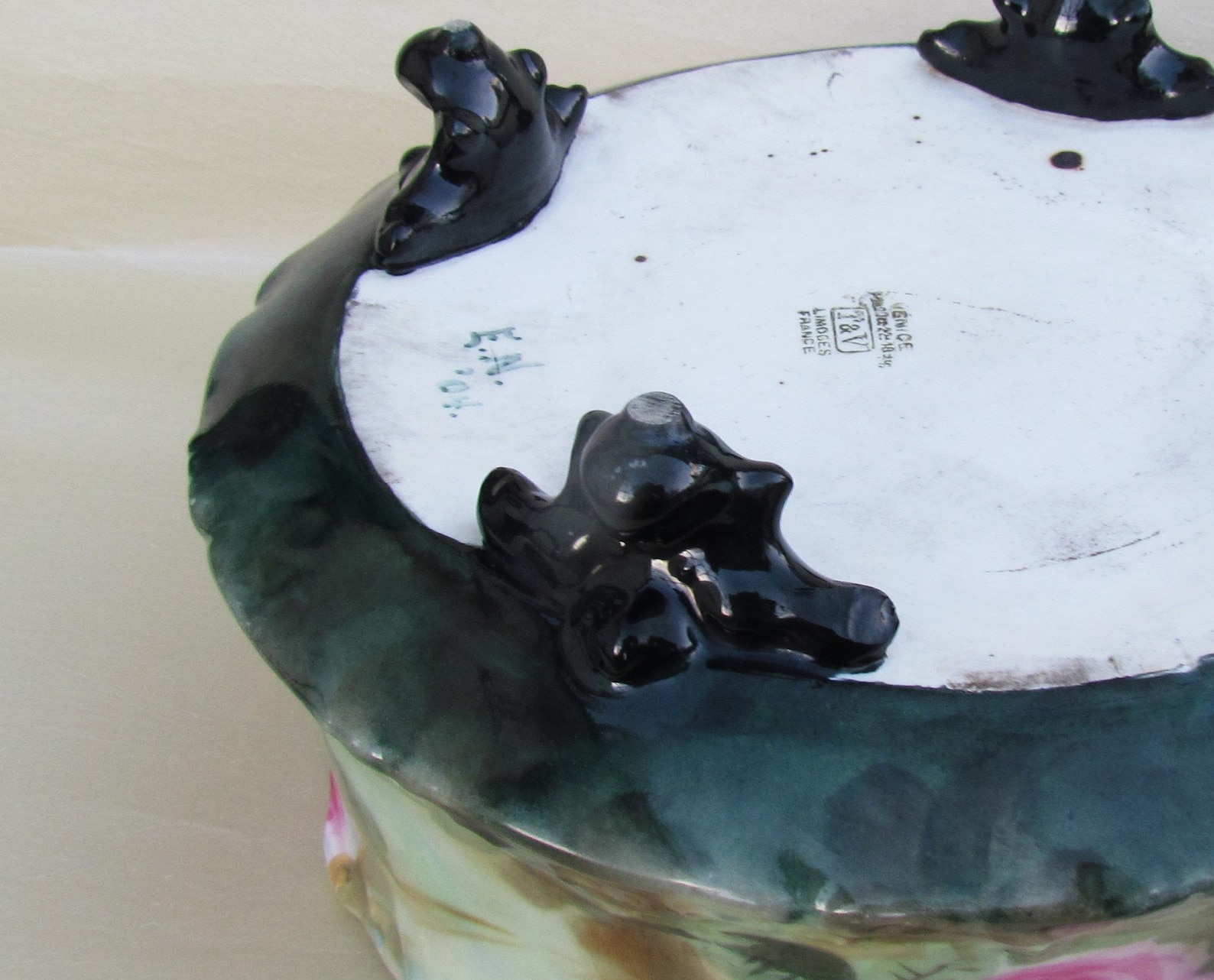 Antique Limoges Ferner With Hand Painted Roses, T & V Limoges Planter ...