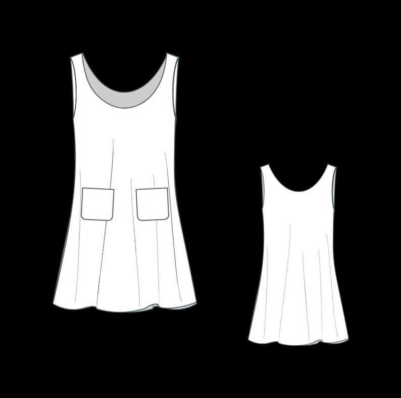Easy Linen Dress Sewing Pattern, Loose Summer Tunic, Sleeveless A-line ...