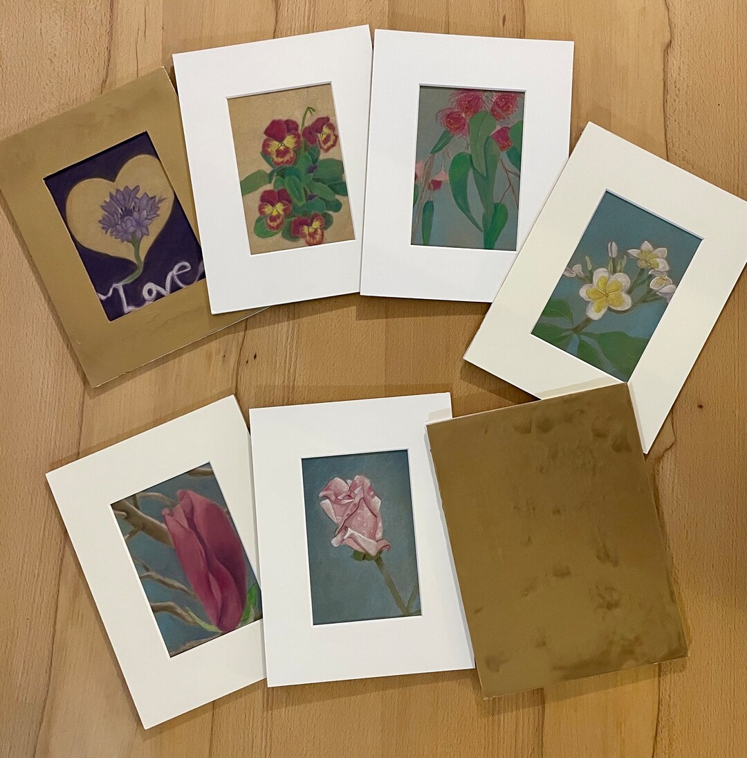Flower Drawings With Passe-partout - Etsy