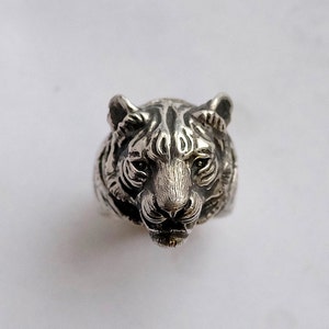Tiger Head Sterling Silver 925 Ring. Tiger Ring, Sterling Silver 925 ...