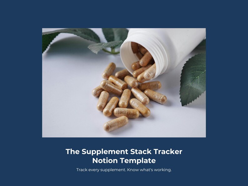 Supplement Tracker Notion Template | Supplement Stack | Health Tracker ...