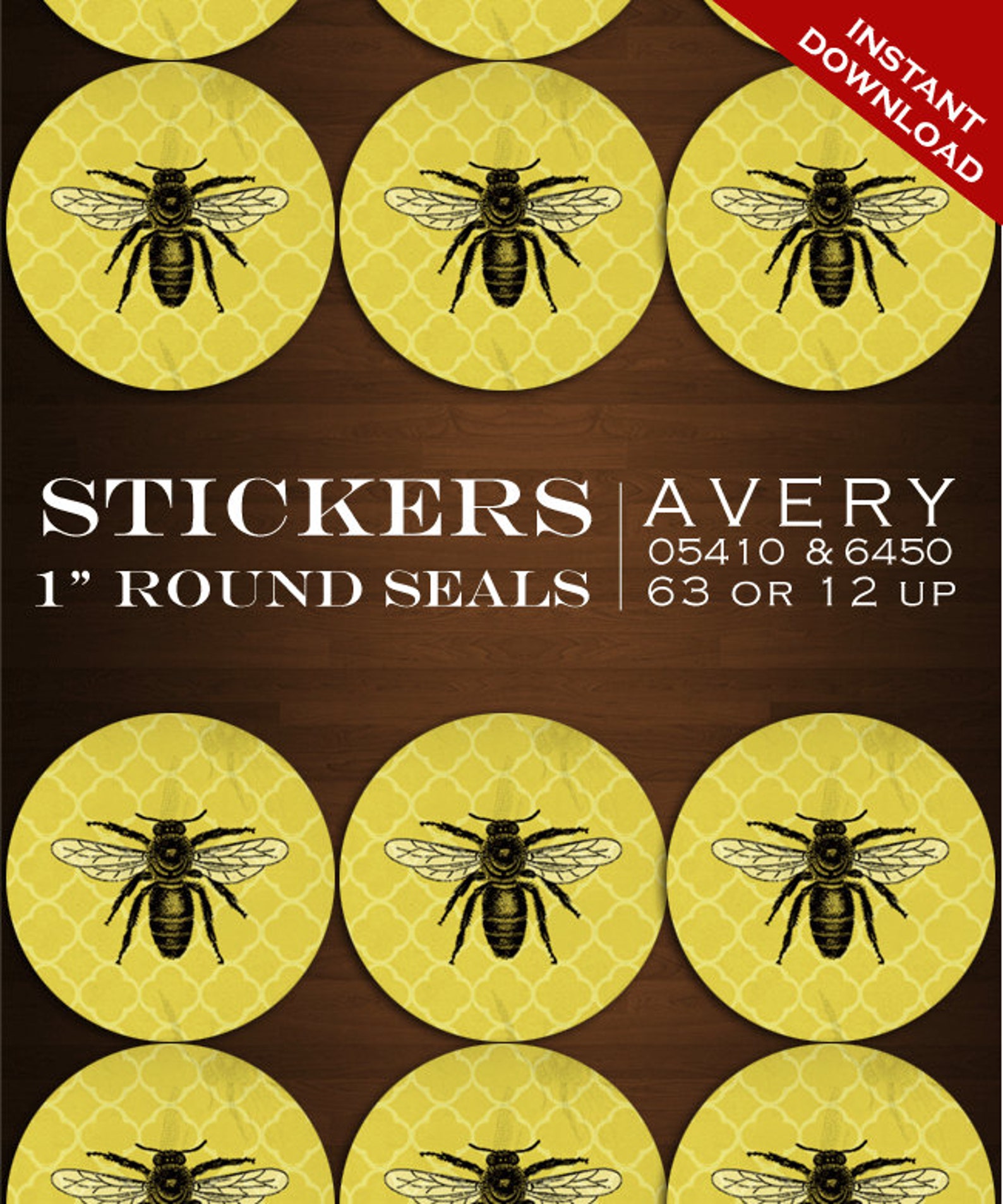 Vintage Bee Stickers 1 Round Apiary Label Sticker - Etsy