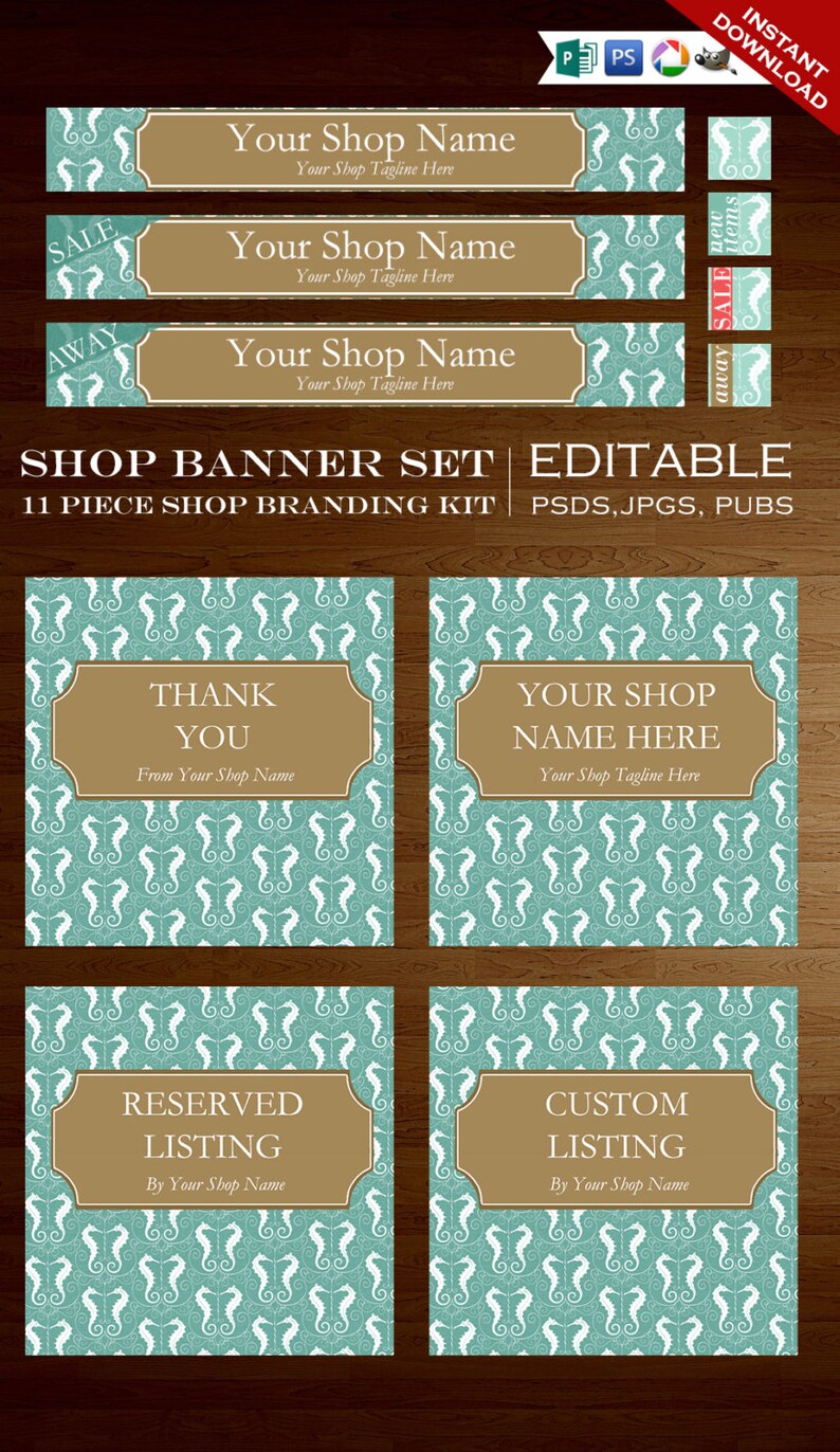 Custom Etsy Banner and Avatar Design Set 11 Piece Modern - Etsy