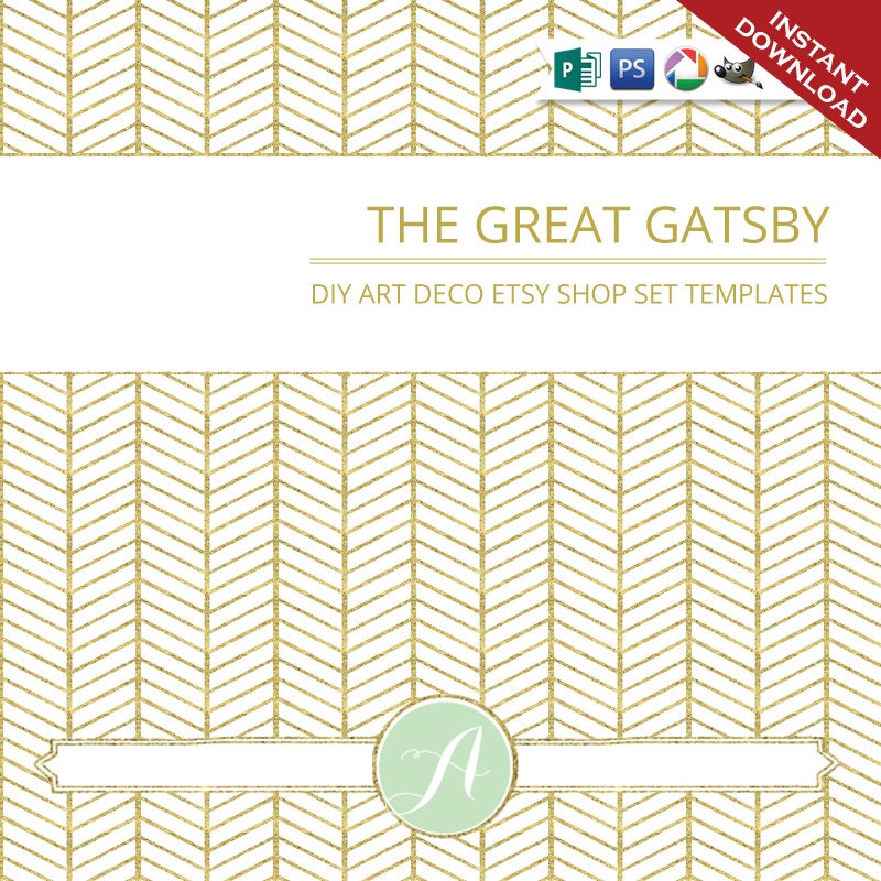 Custom Etsy Banner & Avatar Design Set Art Deco Glitter - Etsy