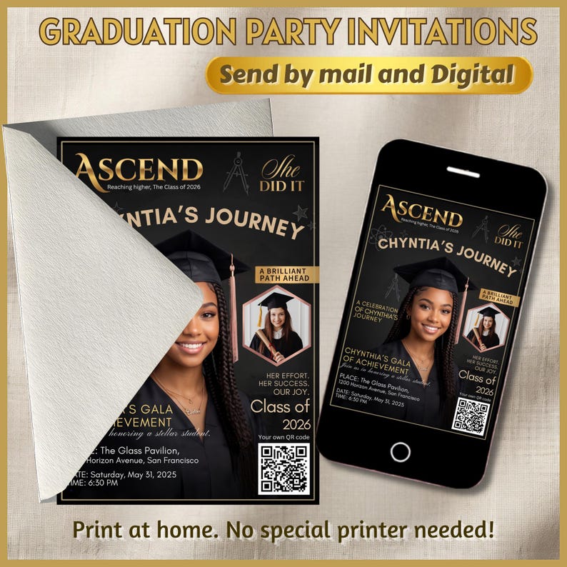 Freshly Graduated Invitation, Graduation Invitation 2026 With Photo ...