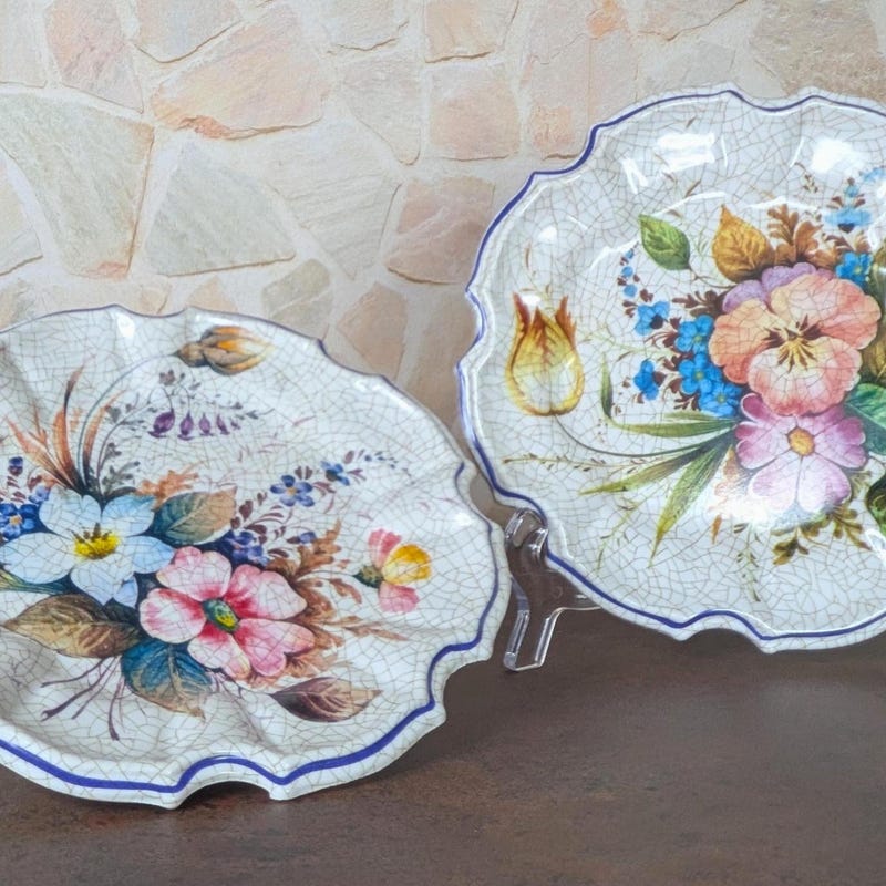 Vintage Crackle Plate - Etsy